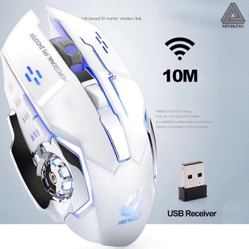 Q13 Wireless Bluetooth Gaming Mouse Mechanical Ergonomic 2400 DPI RGB ...