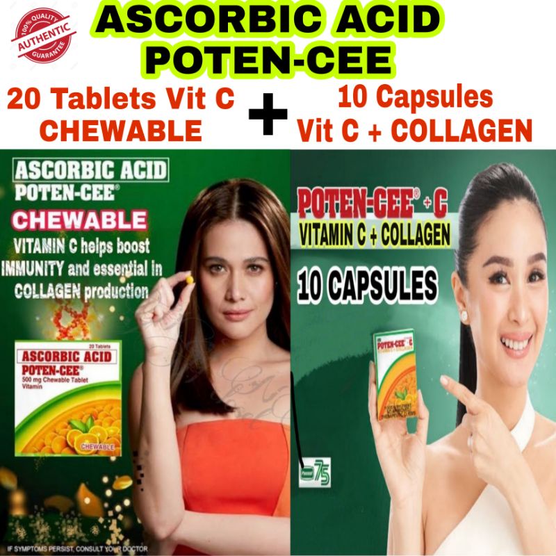 POTEN CEE VITAMIN C WITH COLLAGEN AND ASCORBIC ACID CHEWABLE TABLETS ...