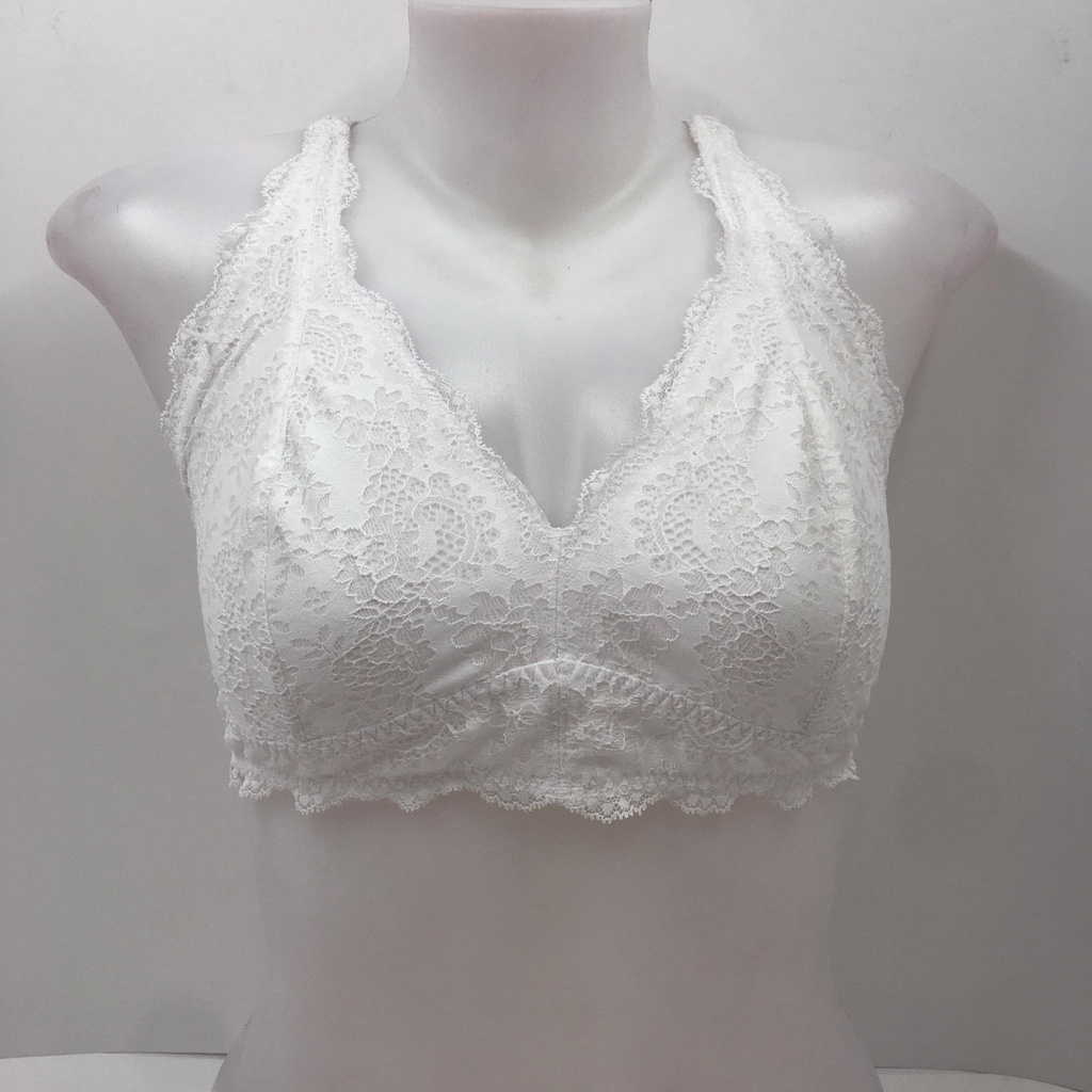 NON PADDED Halter Open Back Lace Innerwear Bra Bralette | Shopee ...