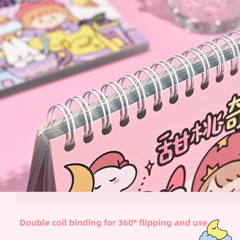 50 pages non-repeating waterproof and cutting-free stickers girl's ...