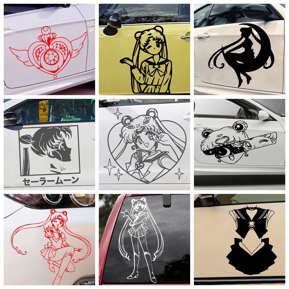 Hot Sailor Moon Car Stickers Motorcycle Decorative Stickers Car Window ...