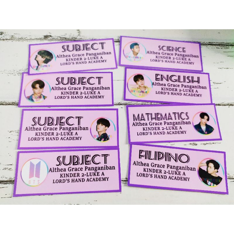 BTS Sticker Subject Labels Notebook Labels Back to School Stickers ...