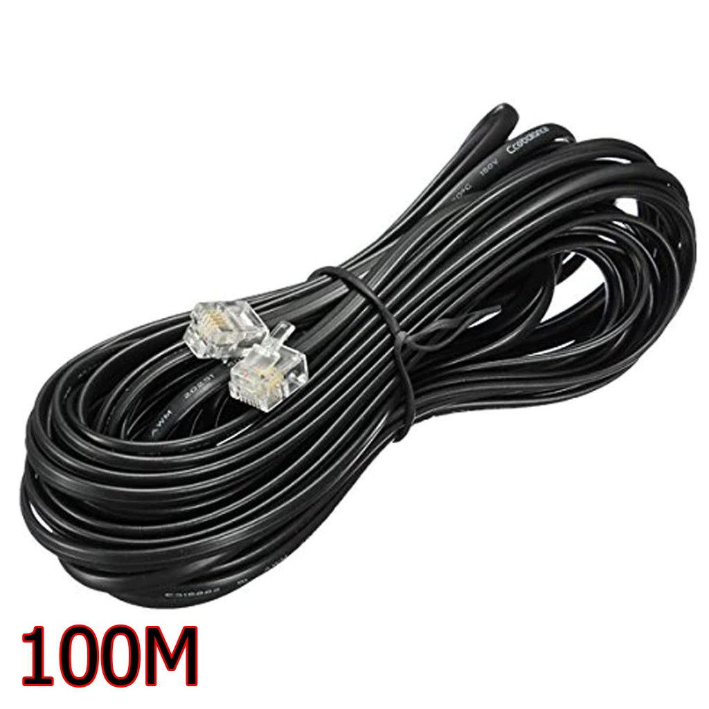 Outdoor RJ11 Modular Telephone Phone Cables Wire Waterproof Black 6p4c ...