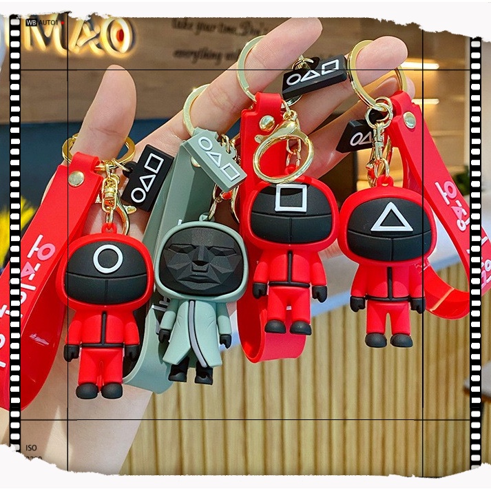 Squid Game Secend Style Figure Keychain Round Six Key Ring Cartoon ...