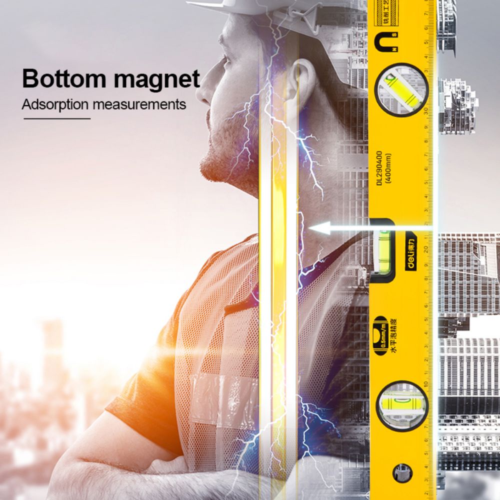 Deli 30-100CM Magnetic Level Bar Mini Spirit Level Bar with Magnet ...