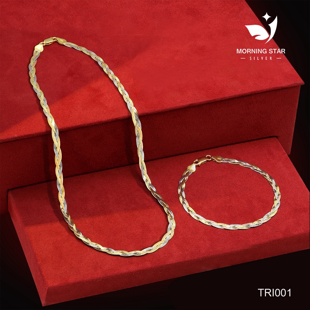 Morning Star Silver Ladies TRI-COLOR Necklace and bracelet Originals ...