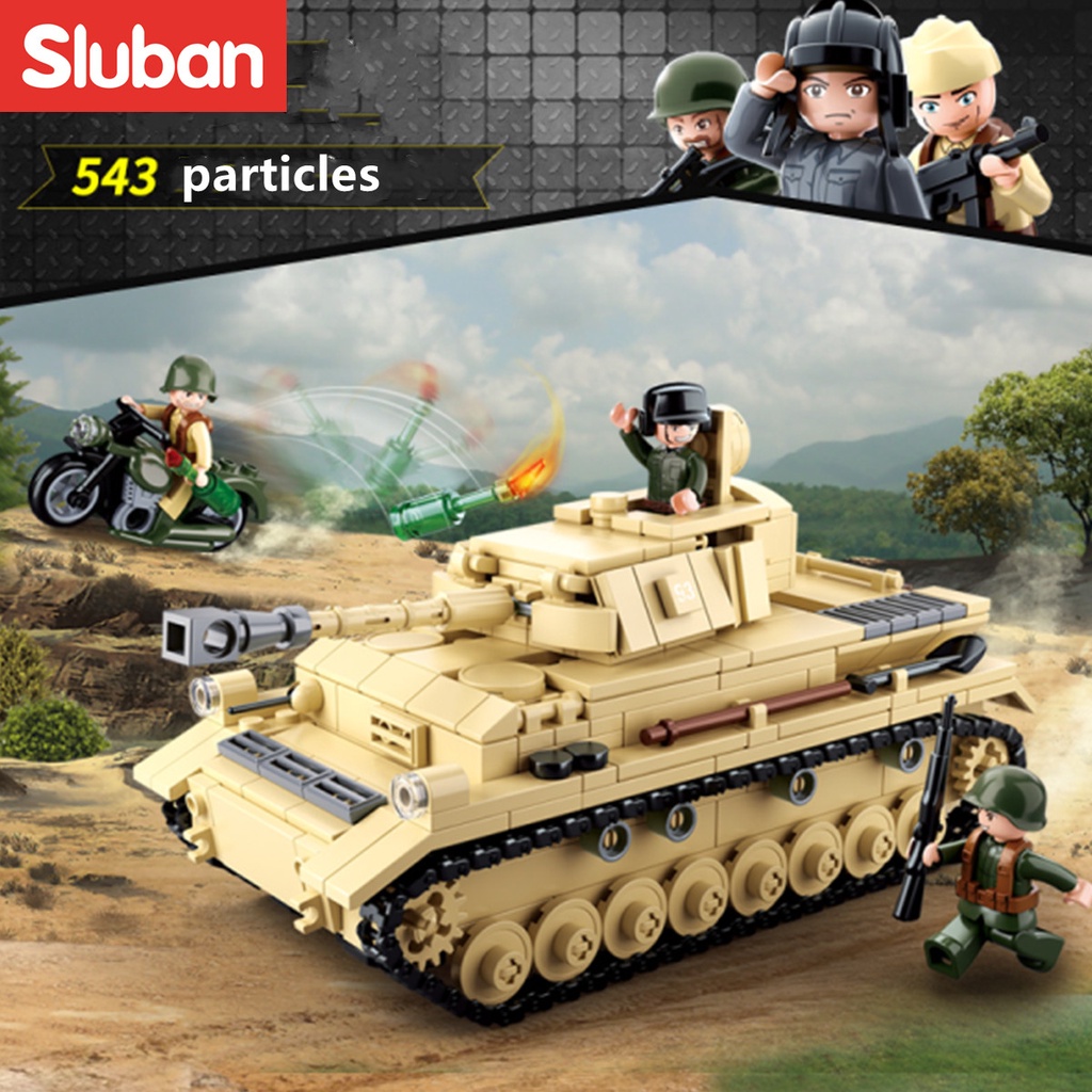 Sluban Building Block Toys Ww2 Army Panzeriv Tank 543 Pcs Bricks B0693 ...
