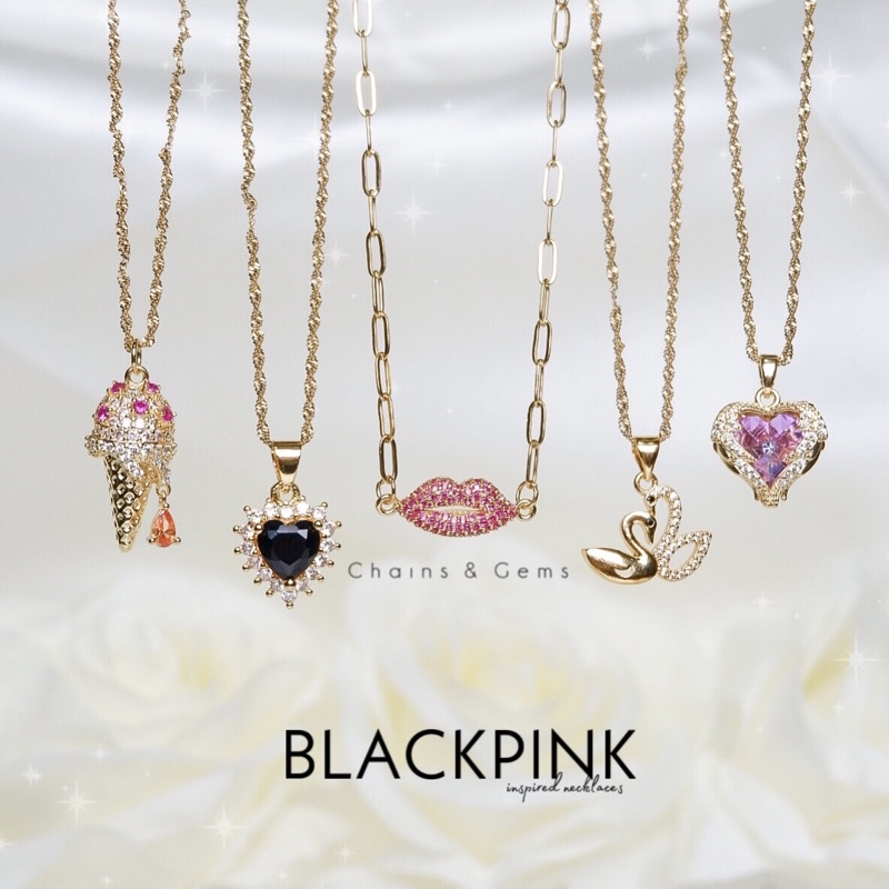 KPOP | Blackpink Inspired Necklaces | NO Box Included | Chains & Gems ...