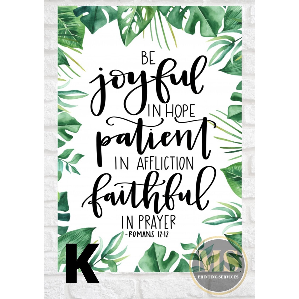 Laminated Home Wall Decor Bible Verse (A4 Size) | Shopee Philippines