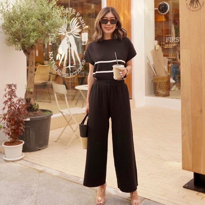 Only.Fashion Korean Knitted Terno Pants #0972 | Shopee Philippines
