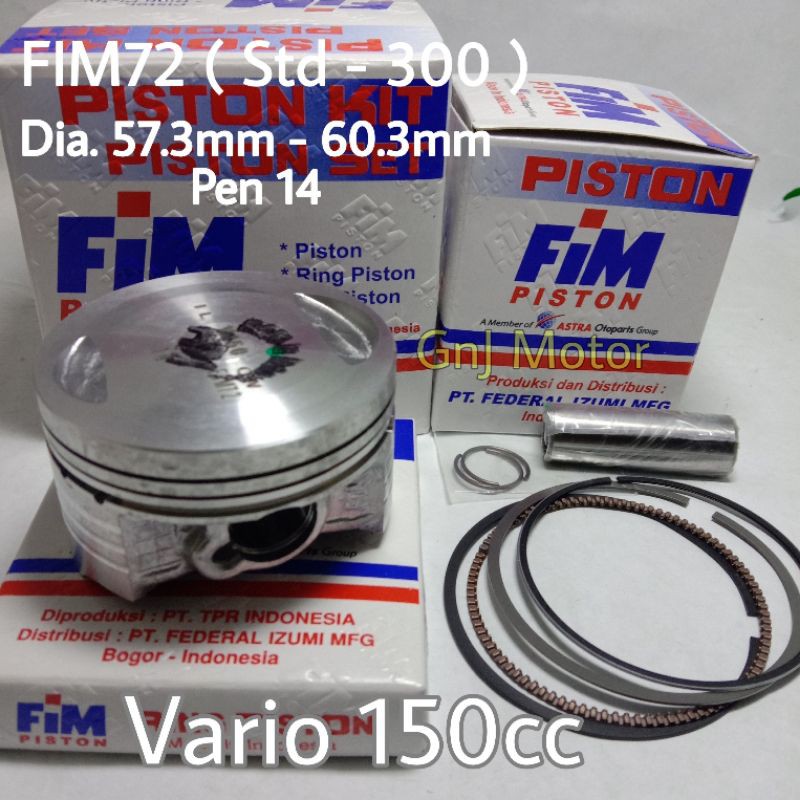 Piston piston set fim honda vario 150 pin 14 ov std 50 100 150 200 250 ...