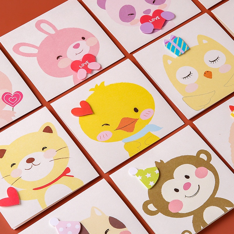 Lovely 3D Pop-Up Cartoon Animal Wishes Card Student Birthday Greeting ...