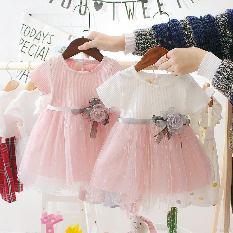 BOBORA Girls Princess Dress Summer Mesh Short Sleeve Sweet | Shopee ...