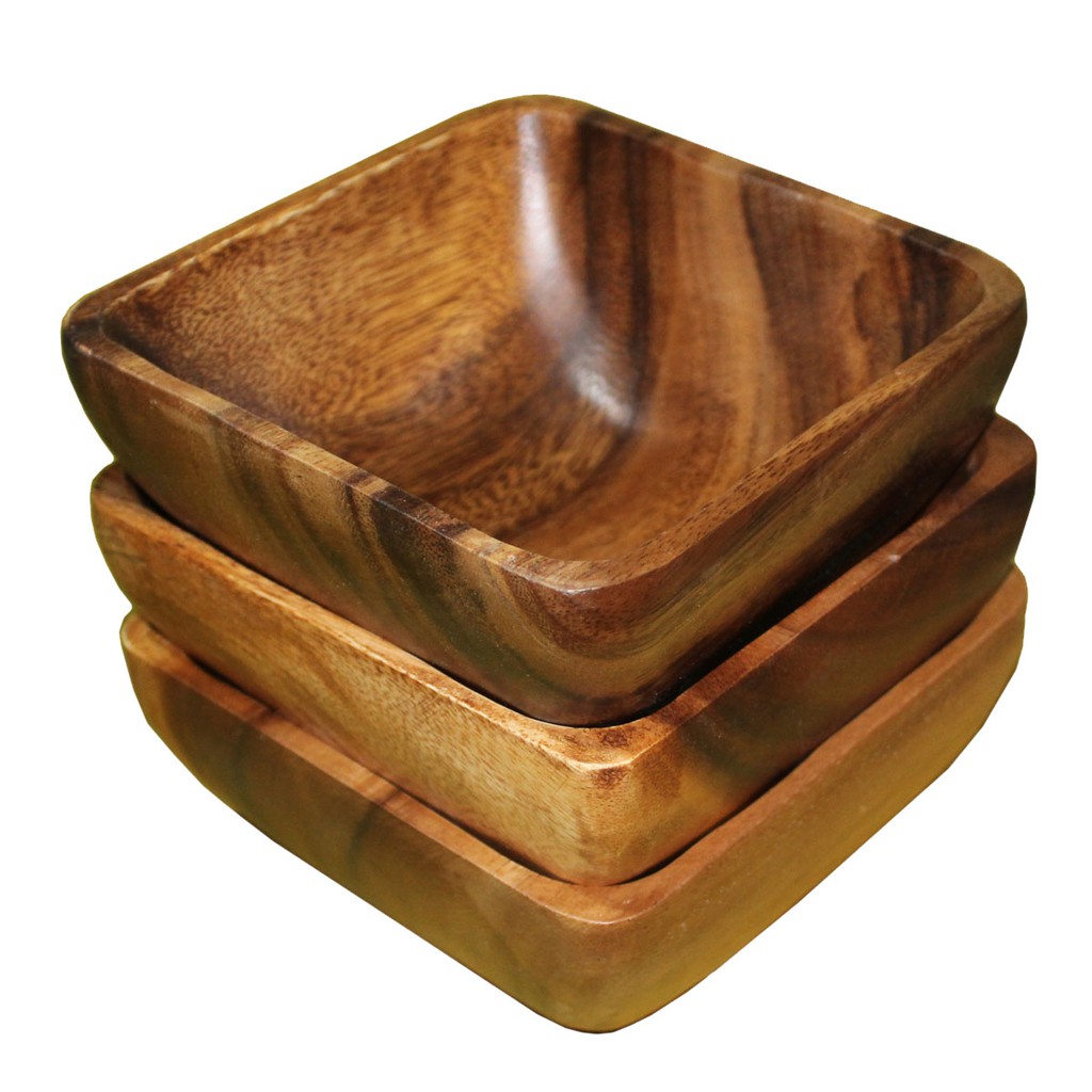 Square Wooden Bowl - Square Bowl - 3x6x6 Inches | Shopee Philippines