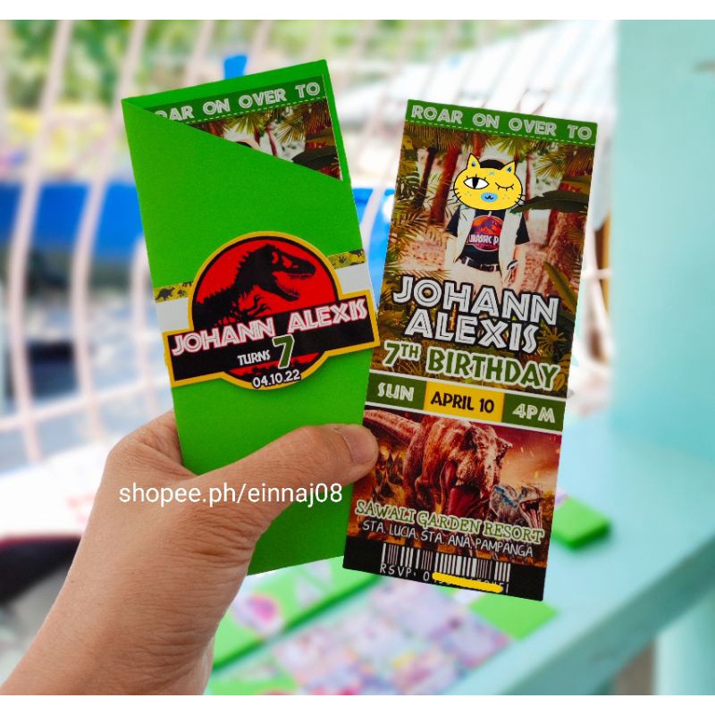 Jurassic World Dinosaur Theme Ticket Invitation | Shopee Philippines