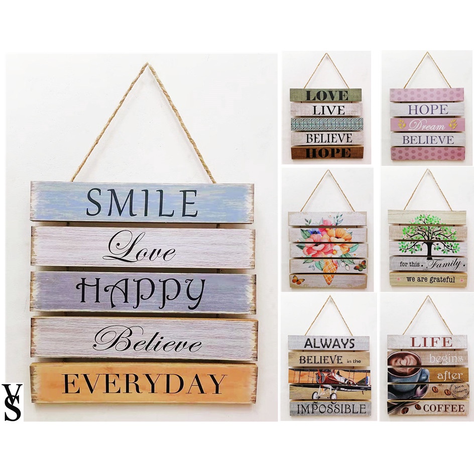 [VS] Wooden Inspirational Quotes Hanging Decor FAMILY/ HOME QUOTE HANG ...