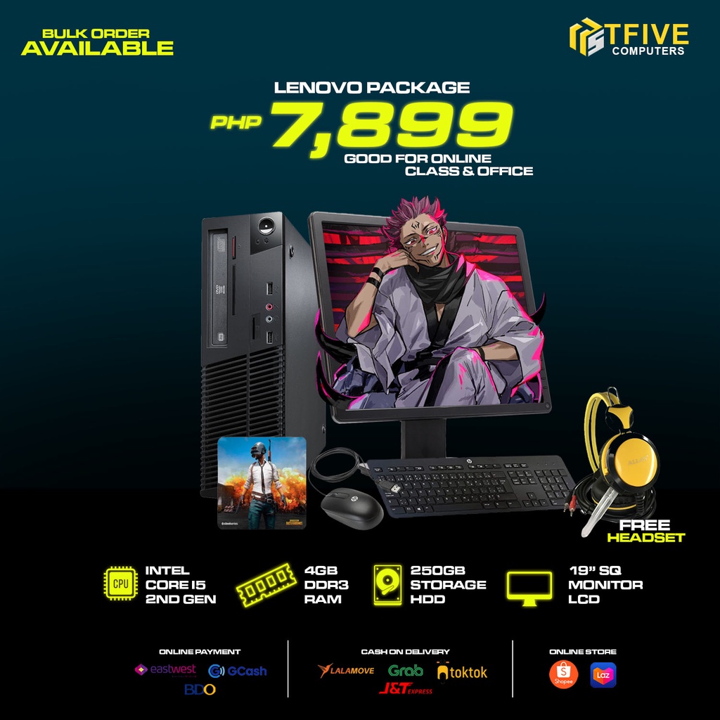 Computer Set Intel CORE I5 2nd GEN 4gb DDR3 250GB HDD 19" Square ...