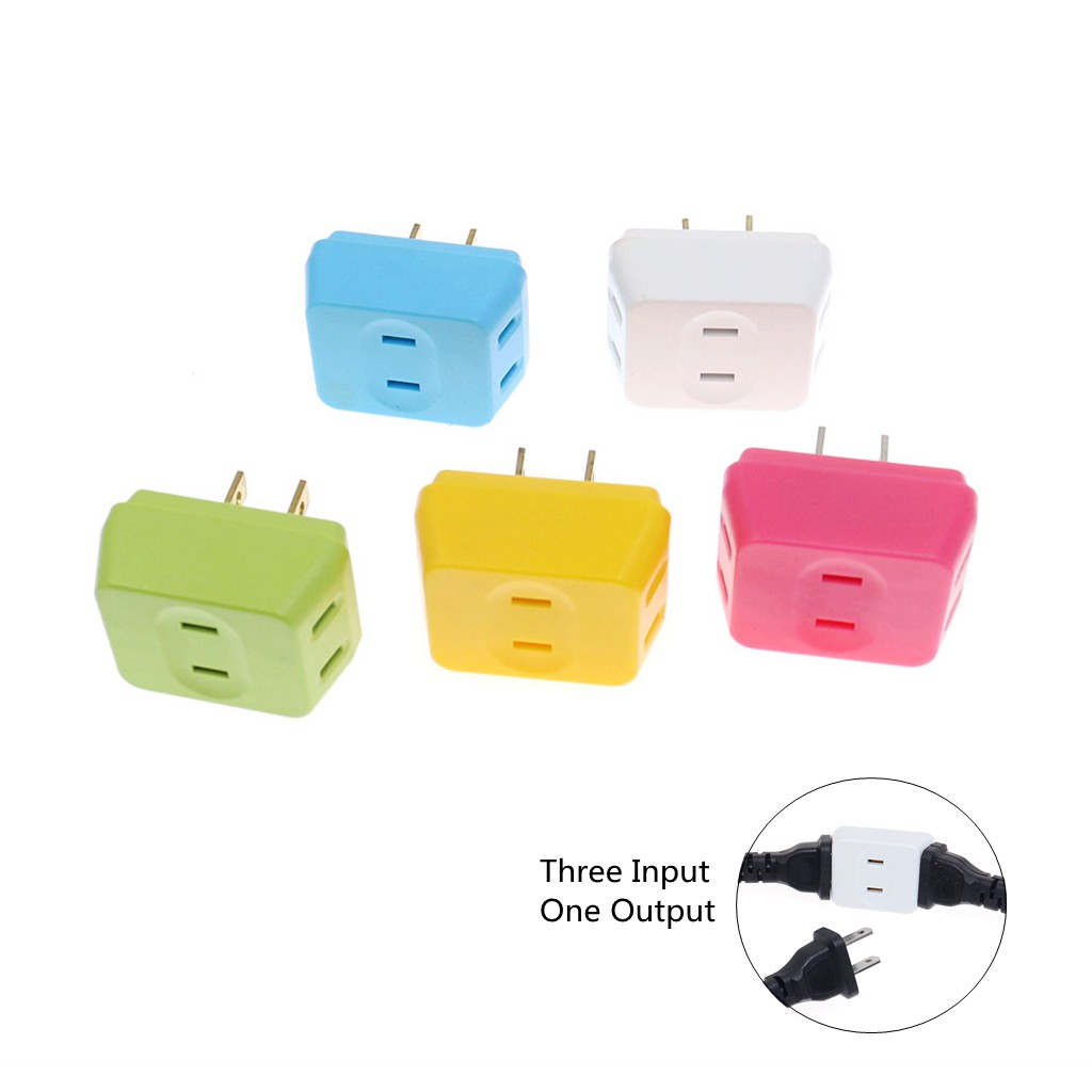 Universal Power Adapter Plug 1 Male To 3-way US 2 Pin AC Power Travel ...