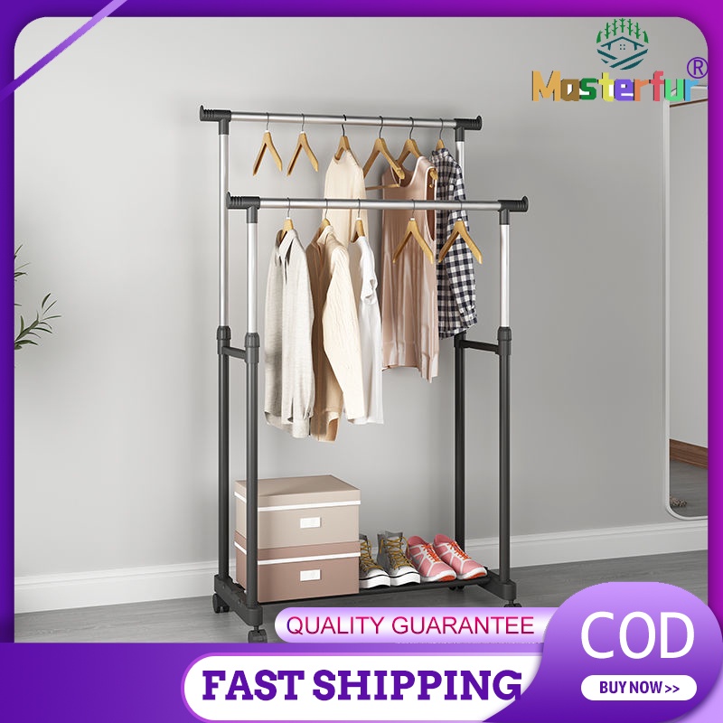 COD Double Pole Clothes Rack For Clothes Organizing Sampayan Double ...