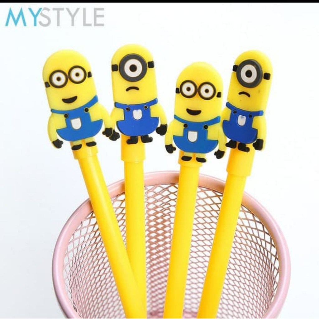 Kiozlapak - Fs Pp09 Cute Cute Minions Gel Pens / Character Gel Pens ...