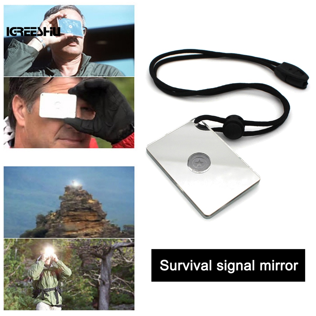 IGR Mini Ship Signal Mirrors Acrylic Heliograph with Rope Outdoor Tools ...
