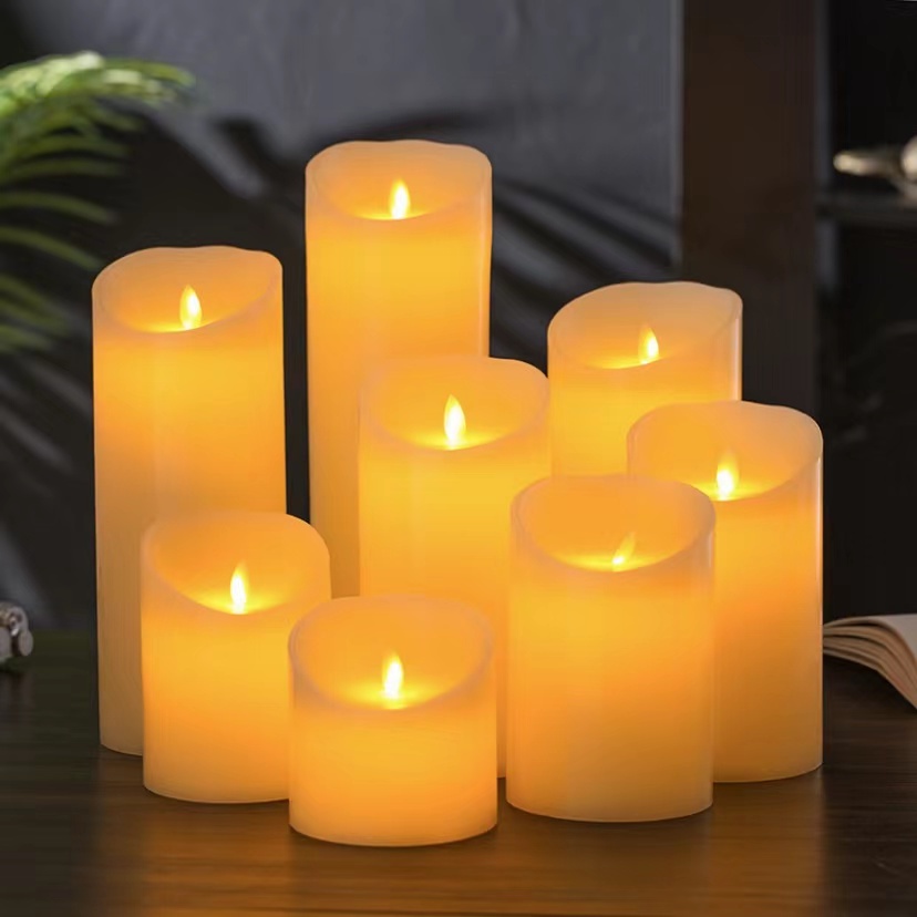 LED Swing simulation candle Romantic Cylindrical Flickering Light ...