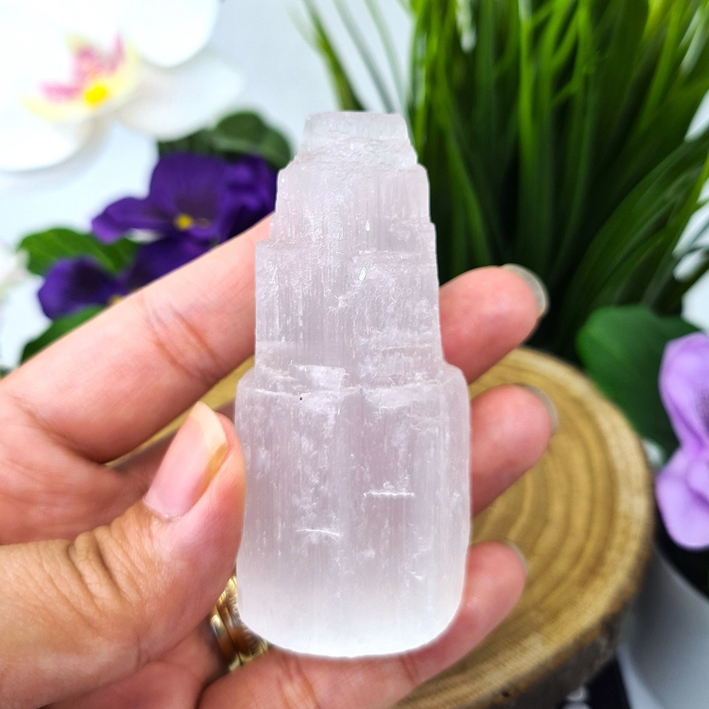Selenite Mini Tower - Natural Tower - Selenite Healing Crystal - Satin ...