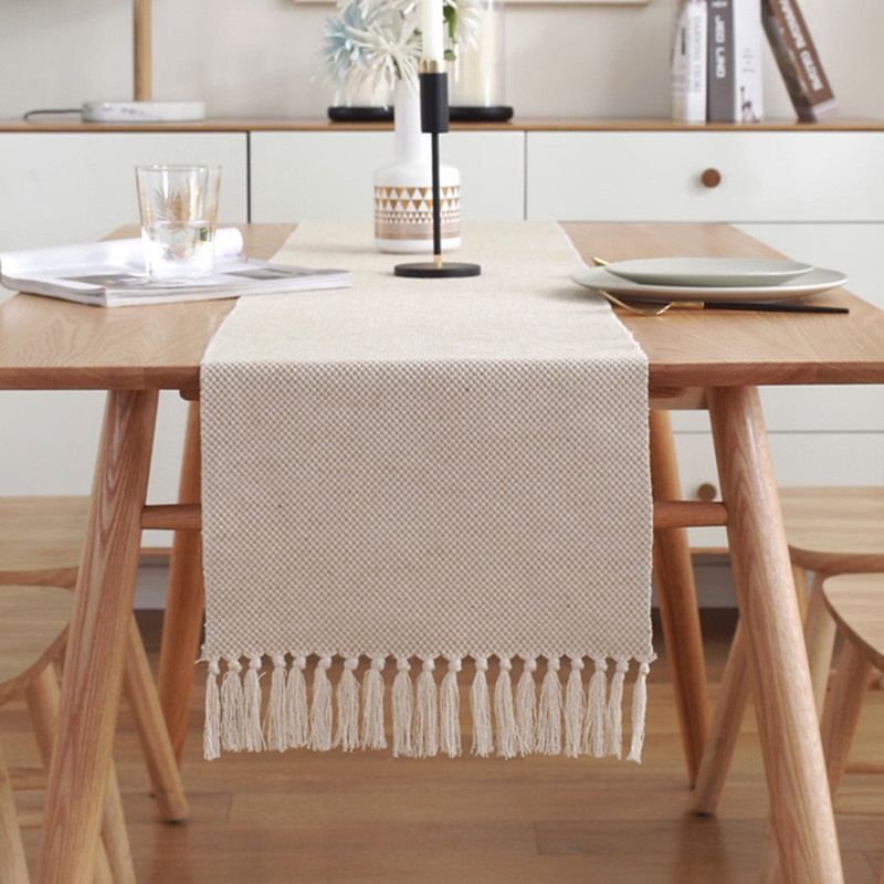 Woven Table Runner 4/6 Seater 8 Seaters Nordic Manual Tassel Cotton ...