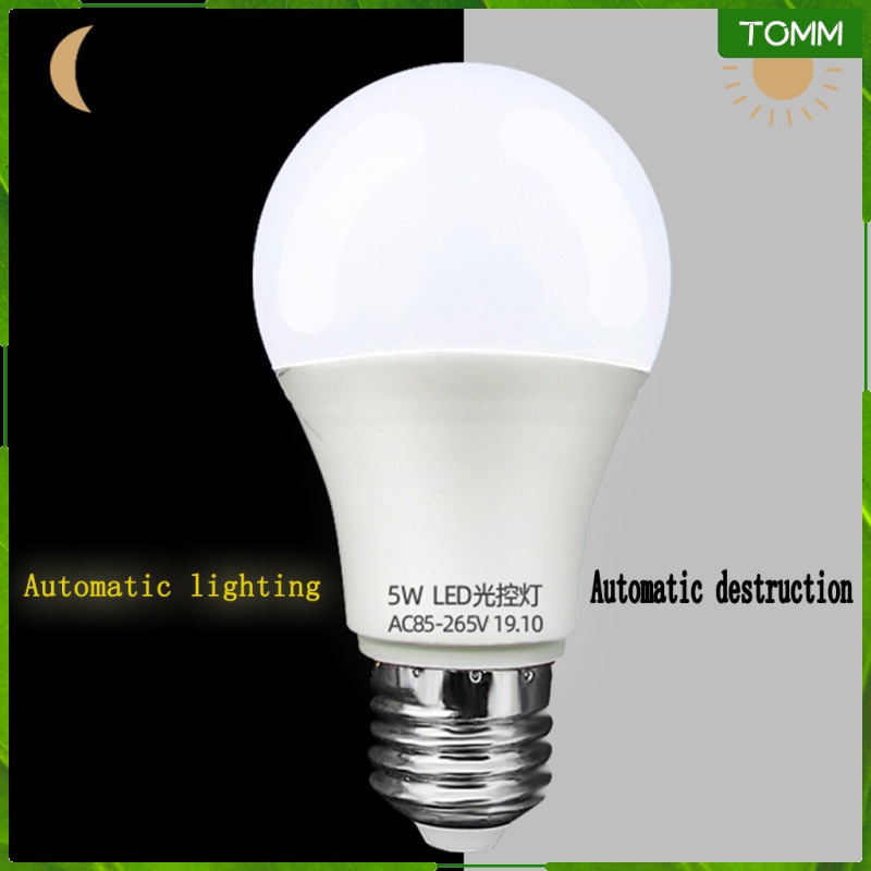 Dusk to Dawn Light Sensor Bulb, 5W Light Bulb, E27 Base, Daylight White ...