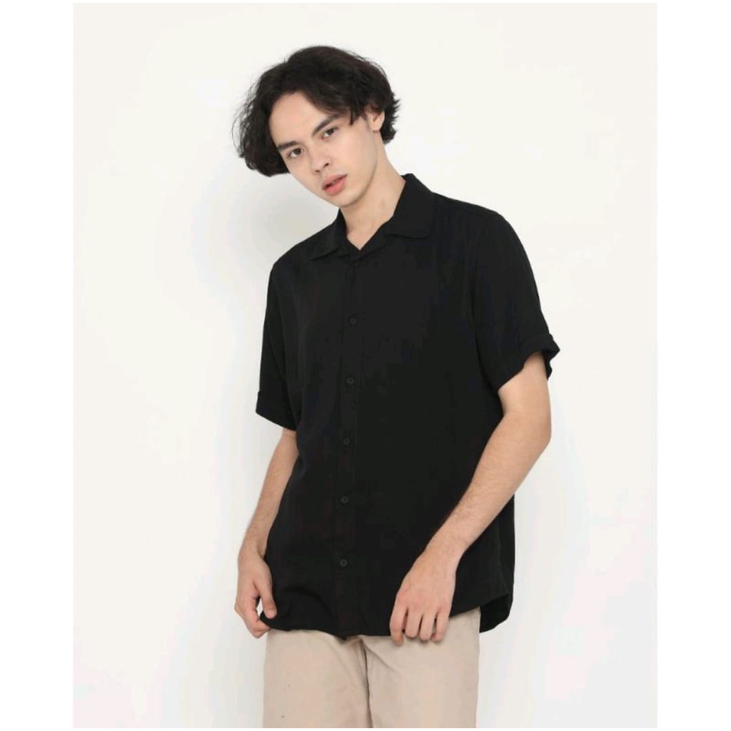 KEMEJA PUTIH PRIA HITAM Boyi TOP MAN Shirt Men Long Shirt Short Casual ...