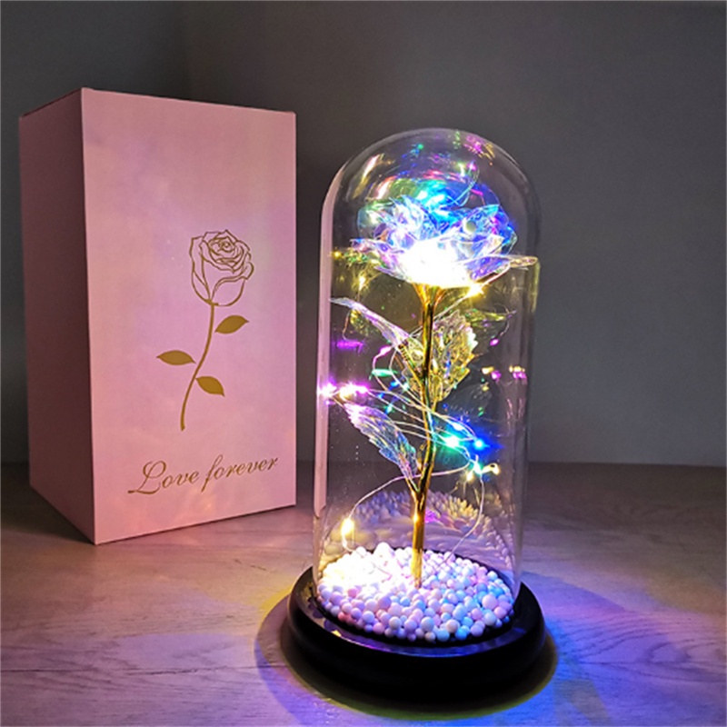 Galaxy rose with box Eternal rose with led light Rose dome Glass Dome ...