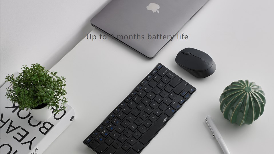 Rapoo 9000M/9010M Ultra Slim Wireless Keyboard and Mouse Set Bluetooth ...