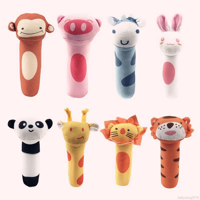 Animal Bell Rattle Baby Cartoon Hand Bells Ring Rattles Kids Plush Soft ...