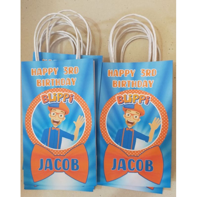Blippi Customize theme loot bag or paper bag; blippi loot bag; blippi ...