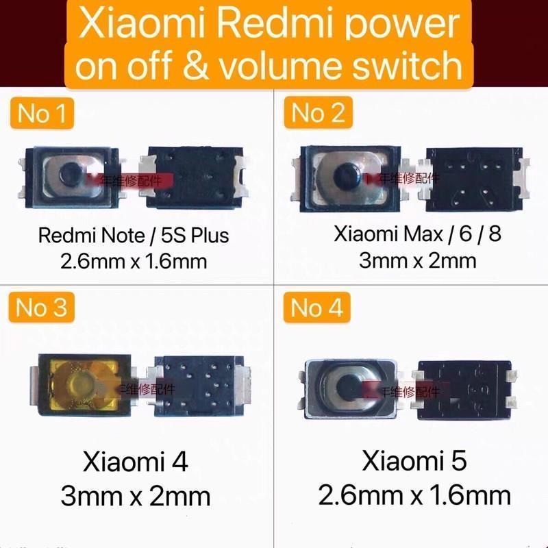 10-50pcs Xiaomi Redmi Power On Off & Volume Switch | Shopee Philippines
