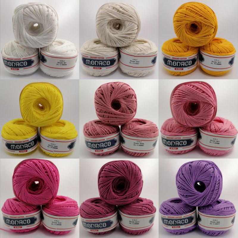 5ply Monaco 100% mercerized cotton ball crochet and knitting knitting ...