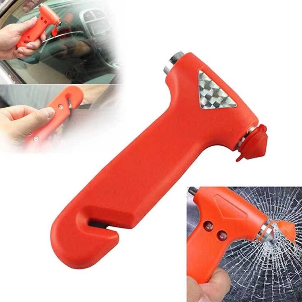 2 in 1 Car Safety Hammer Life-saving Escape Hammer Car Window Broken Glass Breaker | Shopee ...