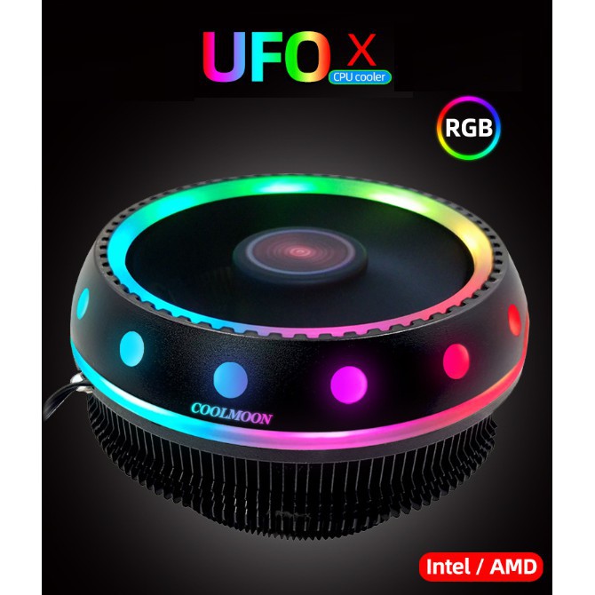 Coolmoon UFO X Led RGB Cooler Fan, CPU Fan (2 Types Automatically ...