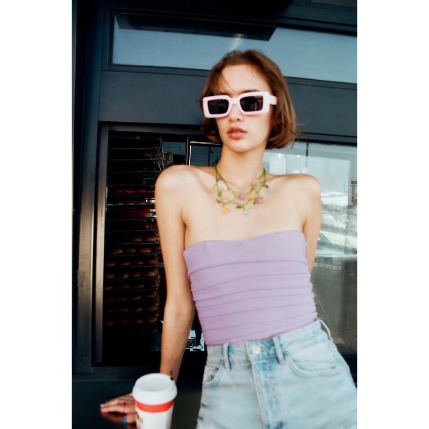 Wholesale Sexy Corset Style Short Wrap Chest Tube Top 6735 | Shopee ...