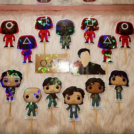 Squid Game Cupcake Topper Set 2 l Customized Cupcake Topper | Shopee ...