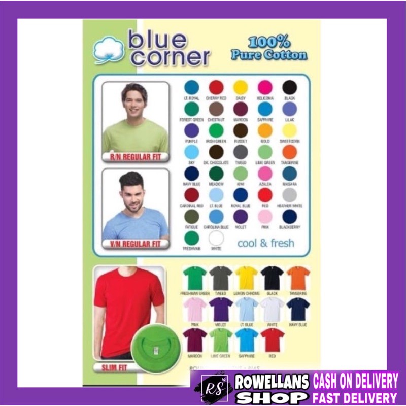 Original Blue Corner Tshirt (Round Neck) Allsize&Color | Shopee Philippines