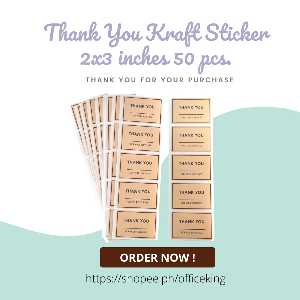 Thank you Sticker 2x3 inches 50pcs | Shopee Philippines