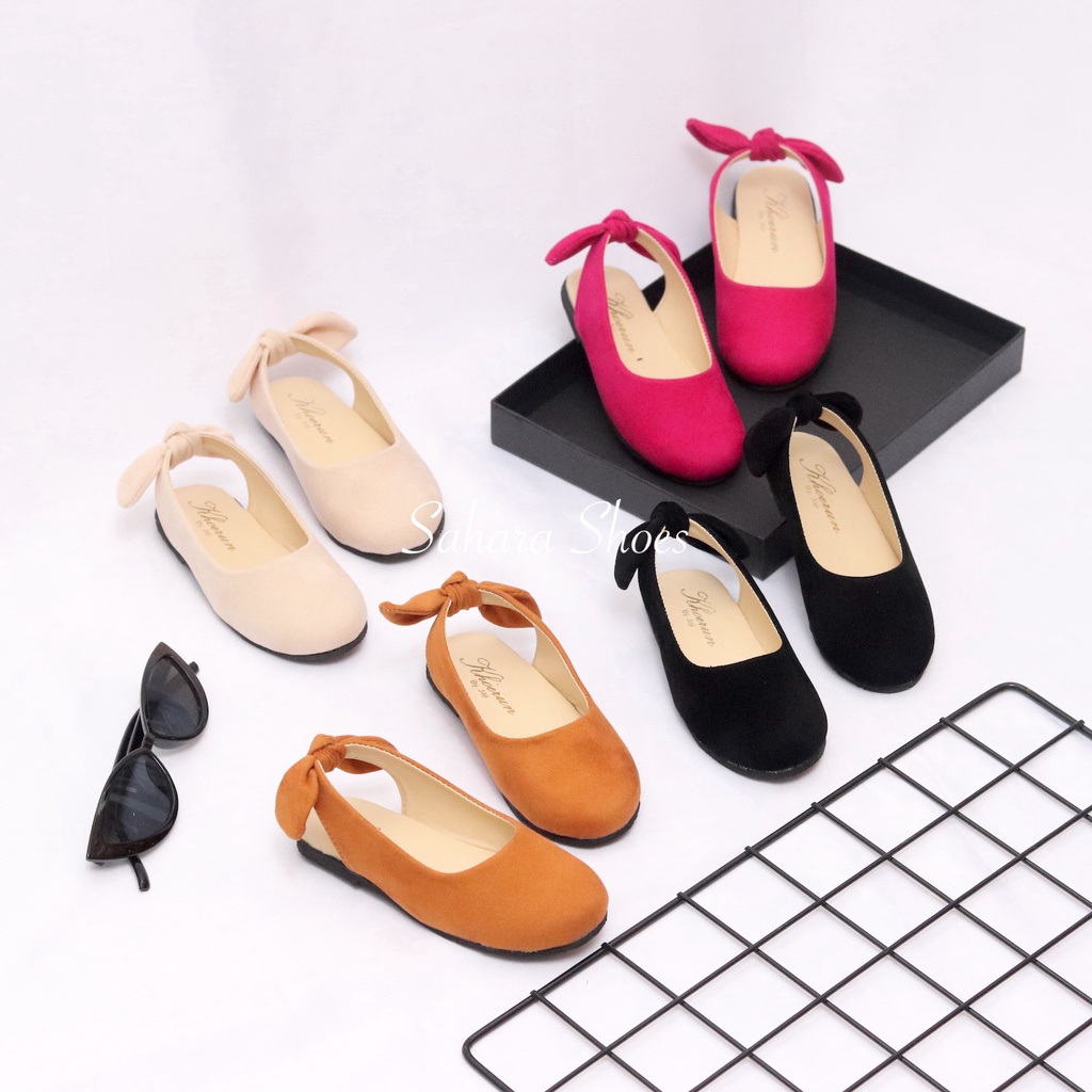 Girls' Flat Shoes Size 22-30 Bapau Plain Model | Shopee Philippines