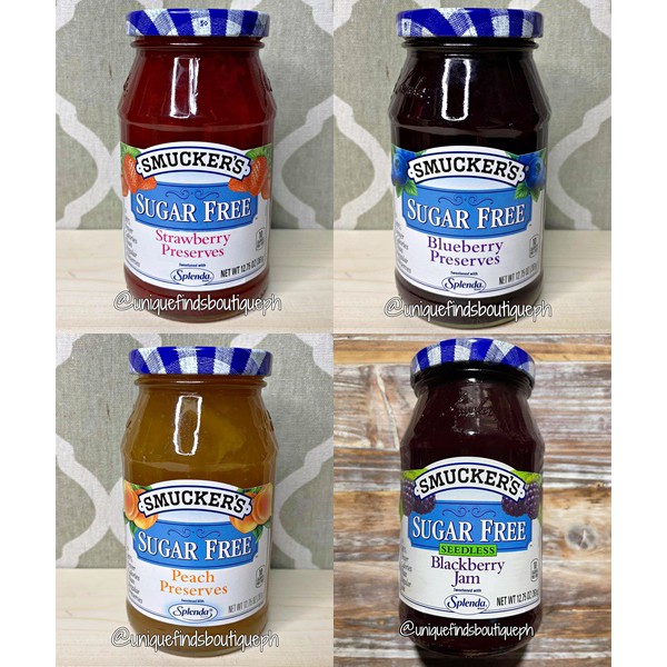 Smucker's Sugar Free Jam Preserves w/ Splenda | Strawberry Blueberry ...