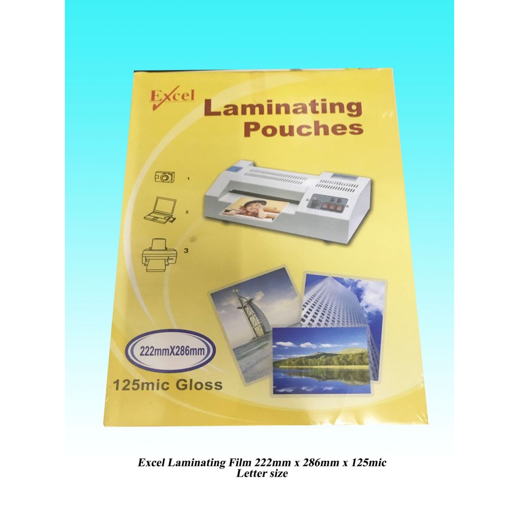 EXCEL Laminating Film / pouches 125 microns 5 sizes 100 pieces per box ...