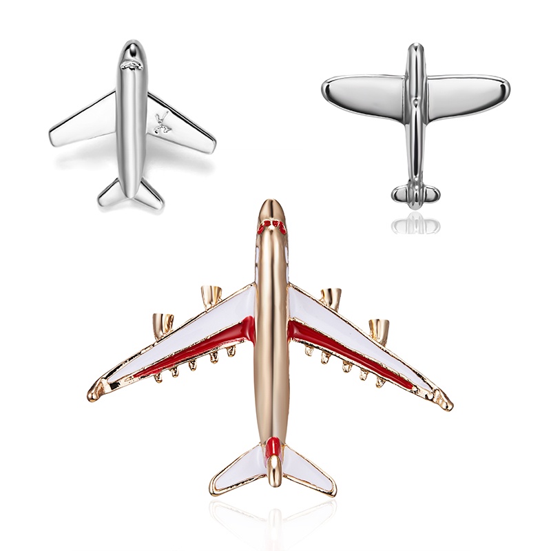 Airplane Brooch Couple Pearl Rhinestone Charm Pin Accessories Brooch ...