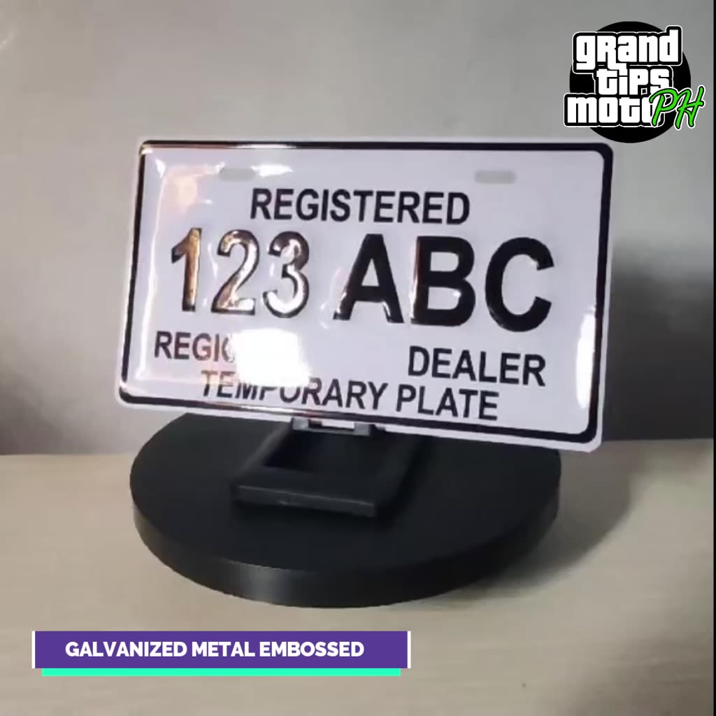 Standard Temporary Plate Number for Motorcycle Galvanized Metal ...