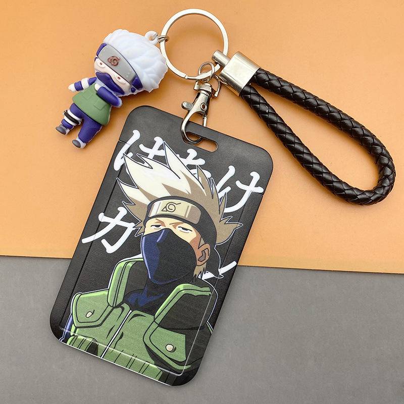 Naruto Anime PVC Card Cover Sasuke Kakashi Cool Student Campus Hanging ...