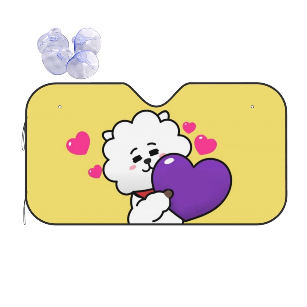 BTS BT21 RJ Car sunshade Foldable Car Windshield Sunshade Sun ...