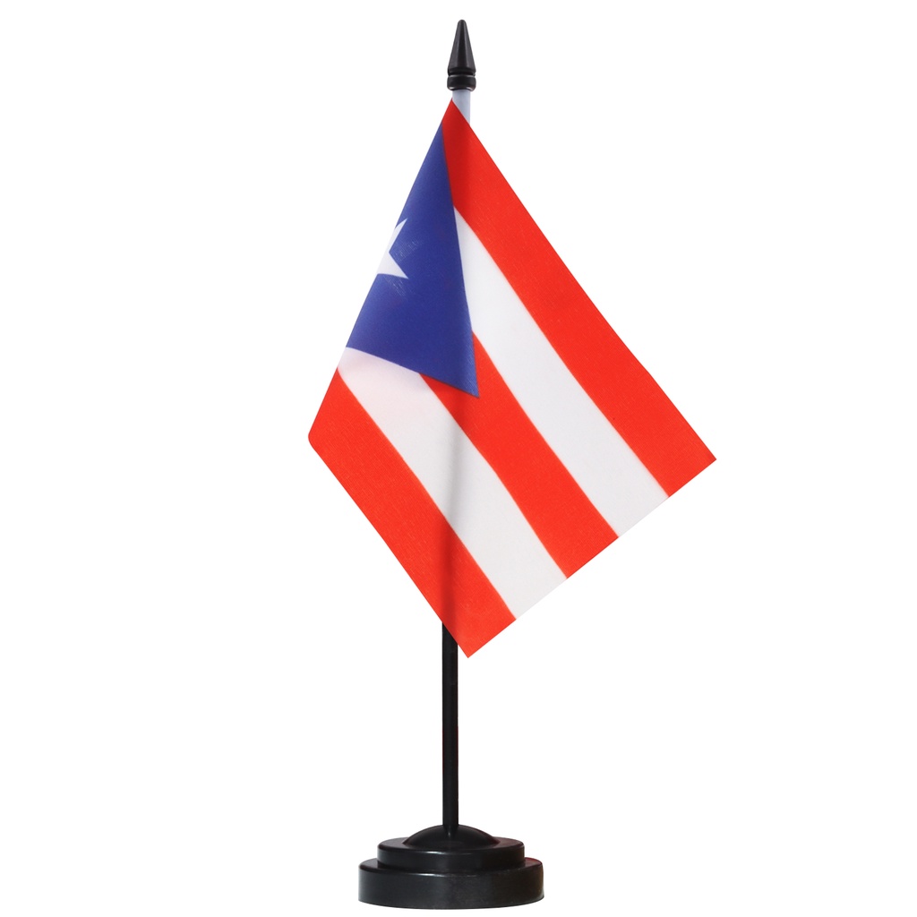 ANLEY Puerto Rico Deluxe Desk Flag Set - 10x15cm Miniature Puerto Rican ...